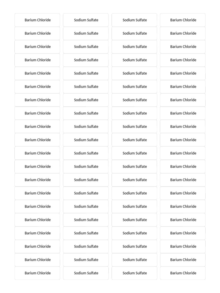Precipitate Lab Labels 3 | PDF