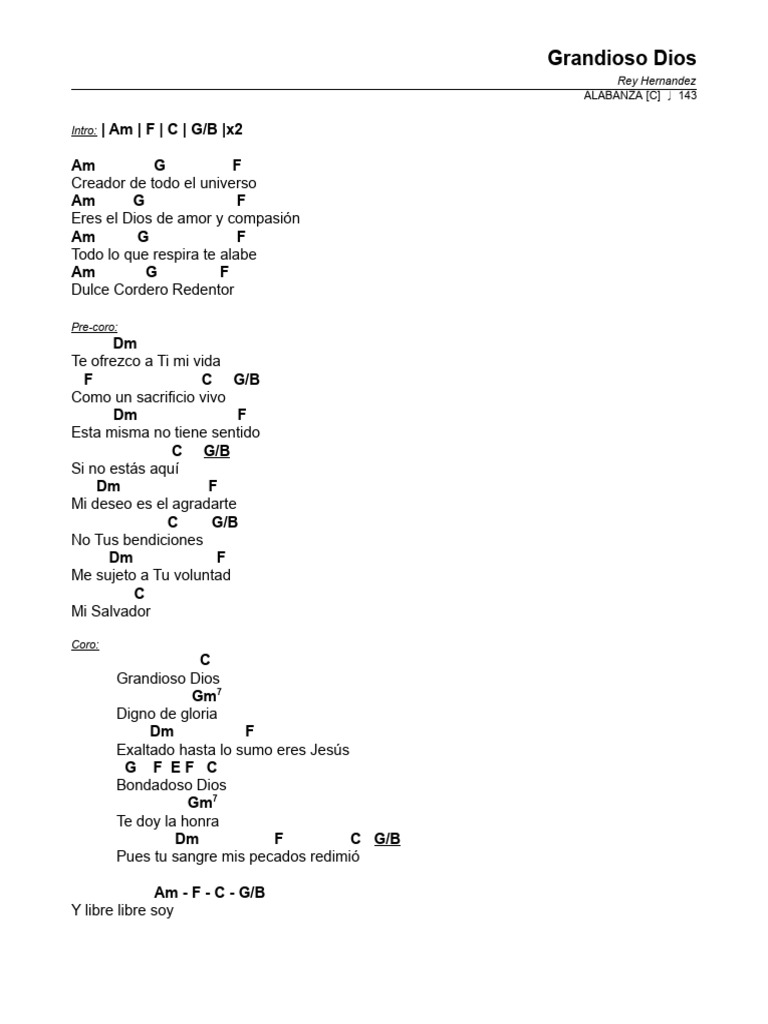 Grandioso Dios | PDF