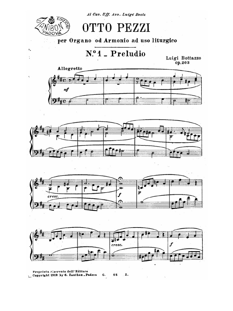 Botazzo Ocho Piezas para Órgano | PDF