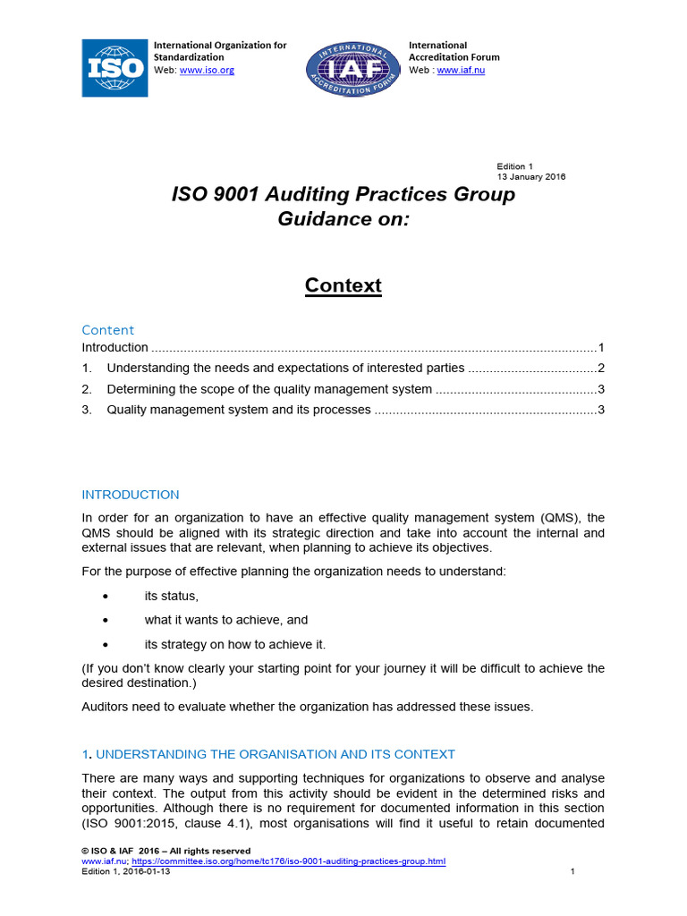 ISO-TC 176-TF - APG-Context | PDF