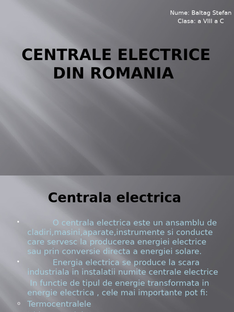 Centrale Electrice Din Romania | PDF