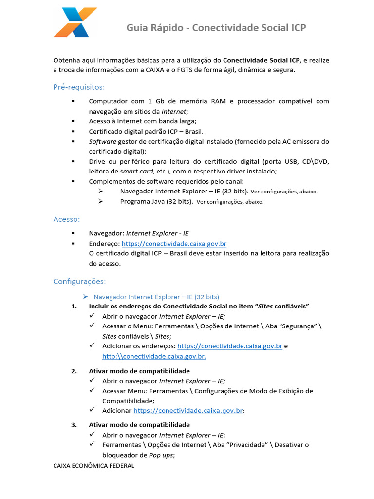 Guia_Rapido_Conectividade_Social_ICP | PDF