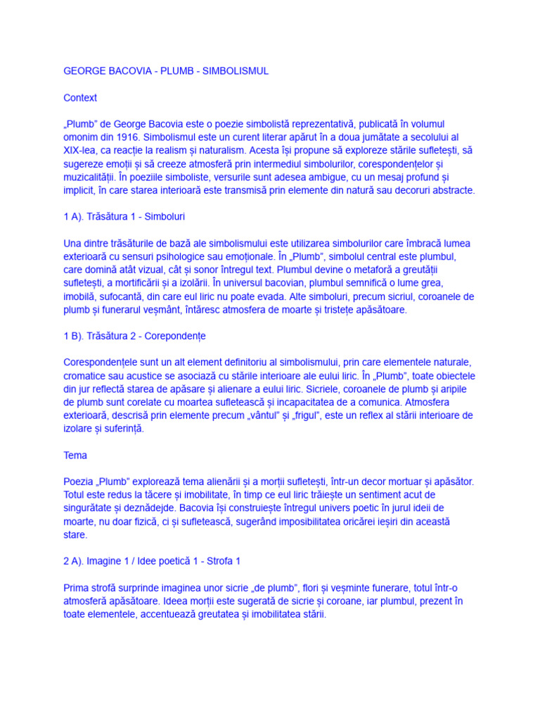 Plumb Bacovia | PDF