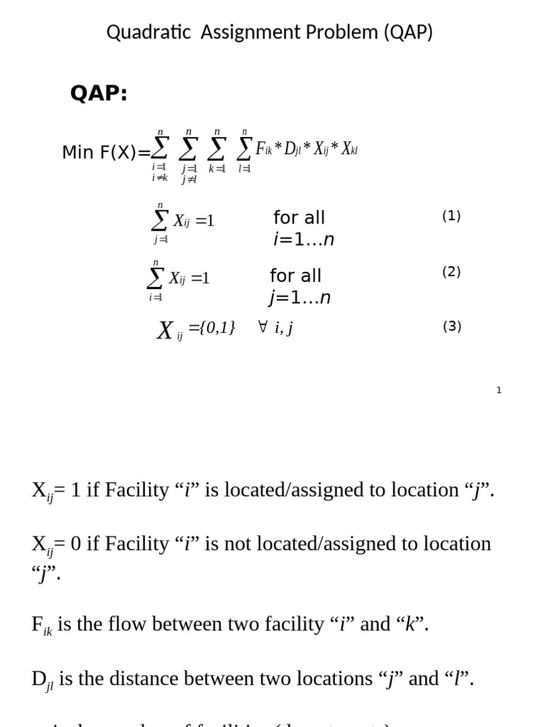 QAP Formulation of Process Layout | PDF QAP Formulation of Process Layout | PDF