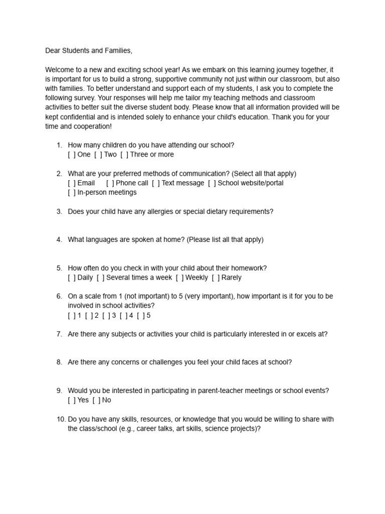 Family Survey | PDF
