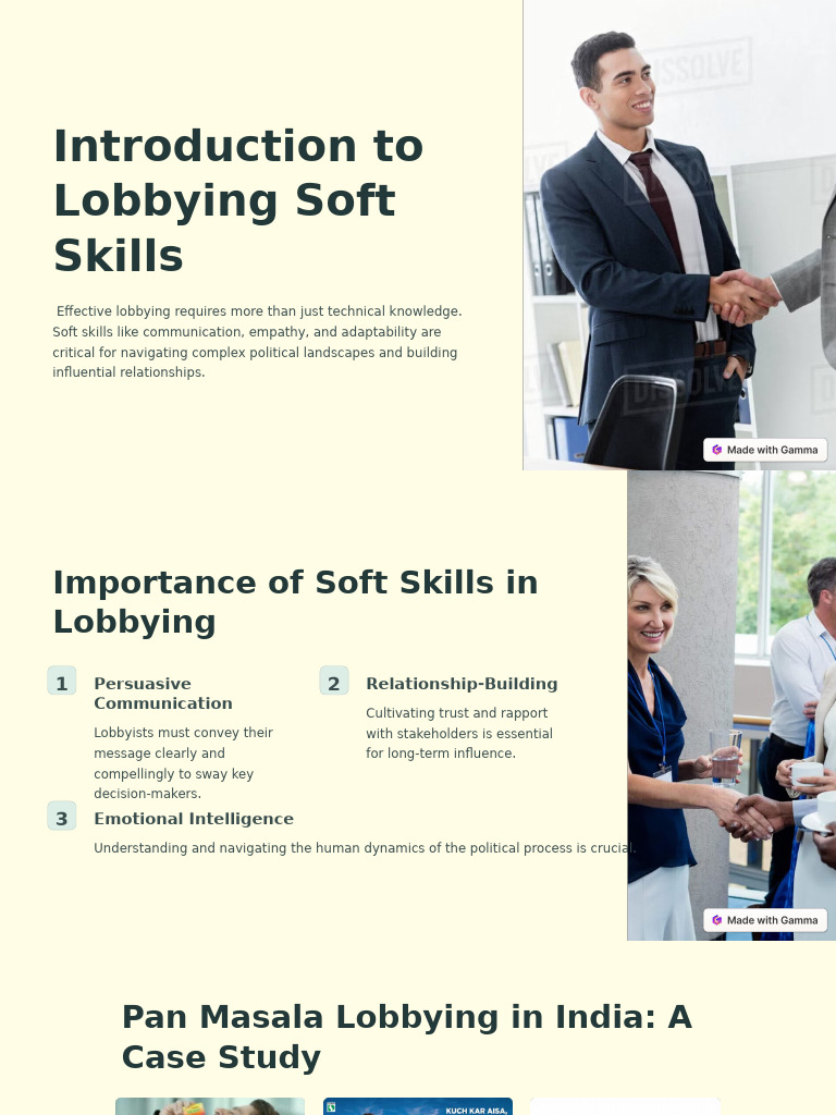 Introduction To Lobbying Soft Skills | PDF