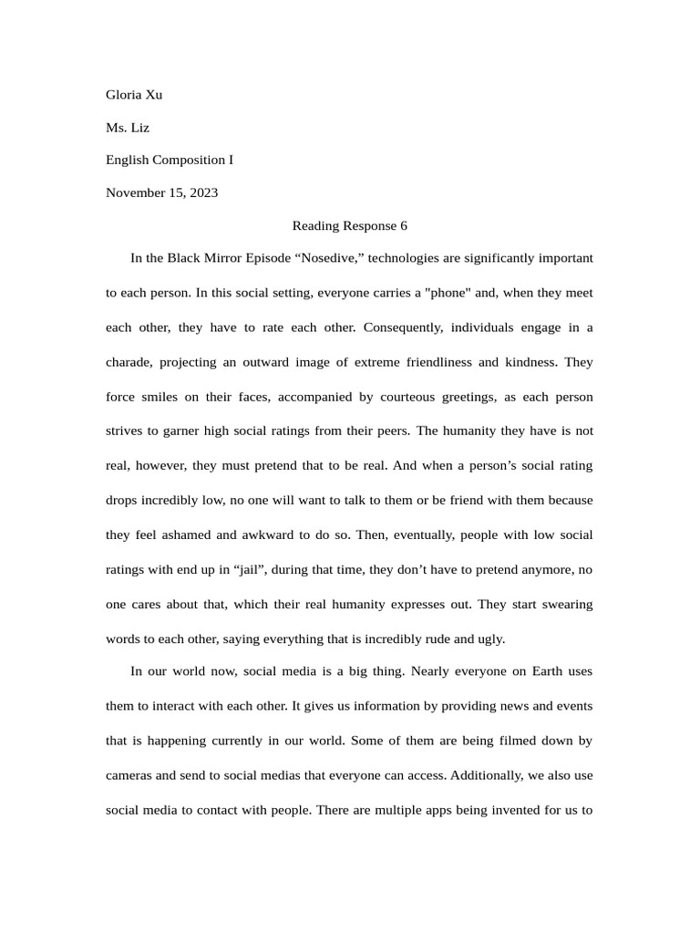 Reading Response 6 | PDF