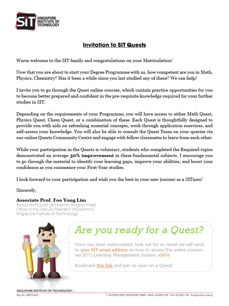 Invitation To SIT Quests | PDF