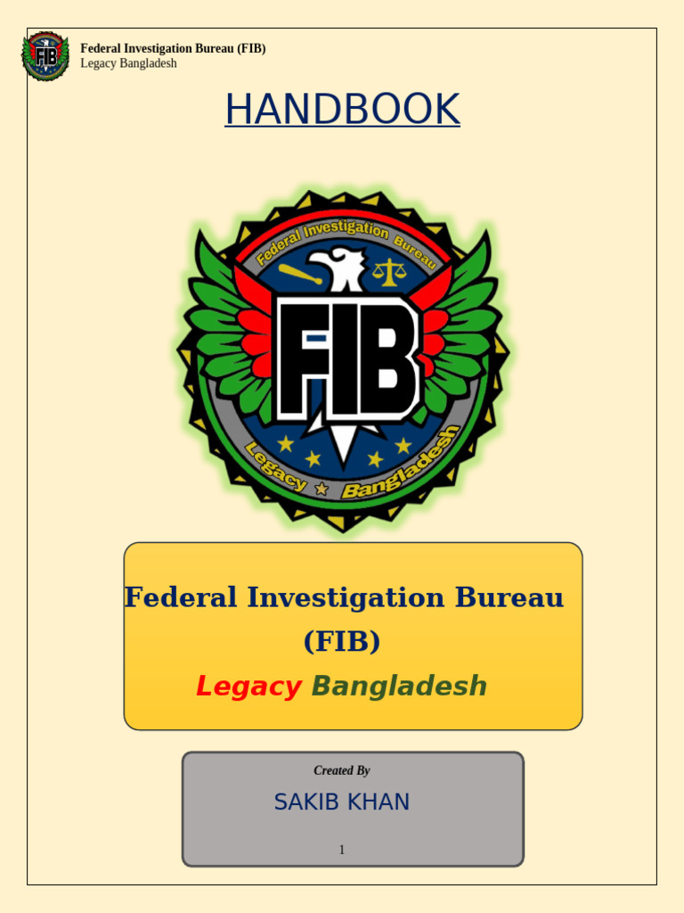 FIB HANDBOOK Role Play | PDF