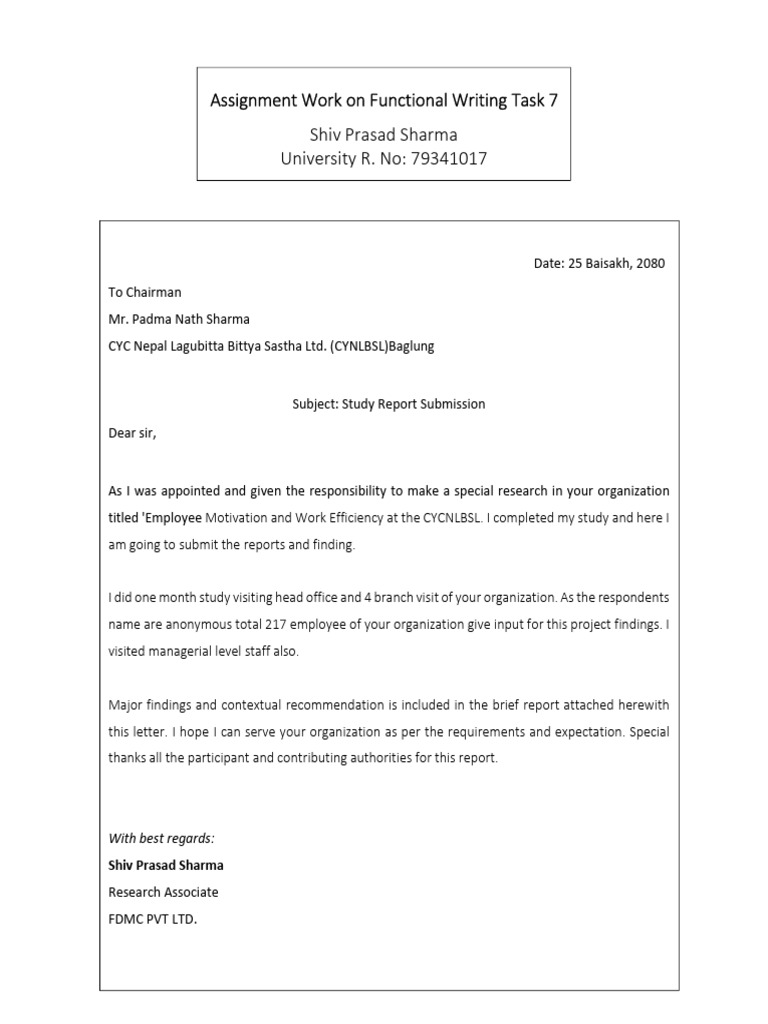 Task-7 Functional Writing | PDF