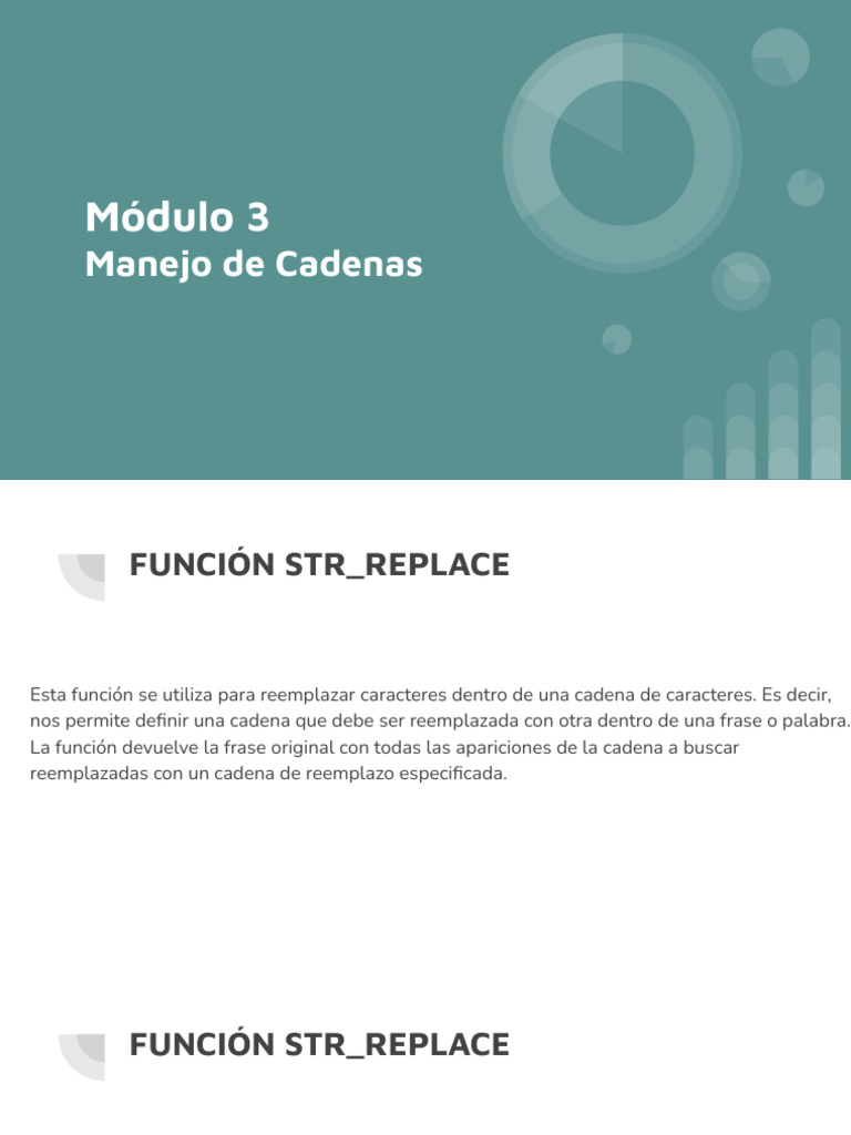 Módulo 3 Manejo de Cadenas | PDF Módulo 3 Manejo de Cadenas | PDF