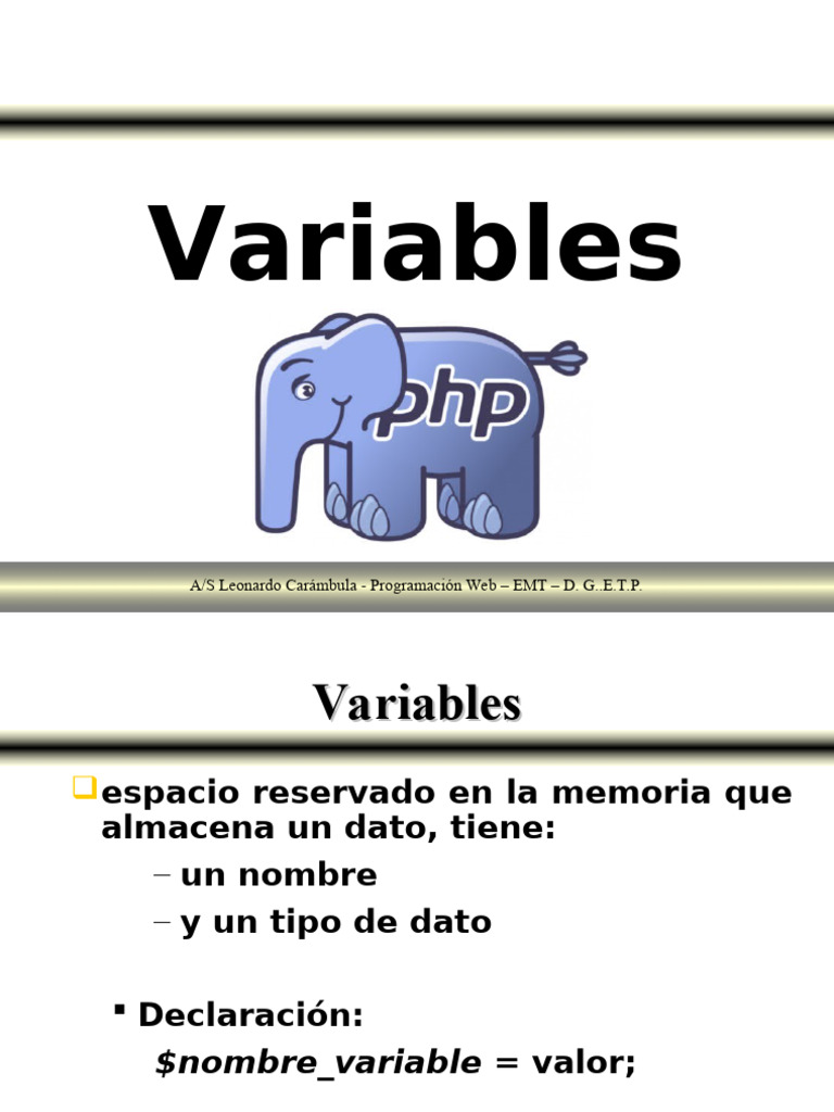 2021 Programacion Web 3 Variables | PDF