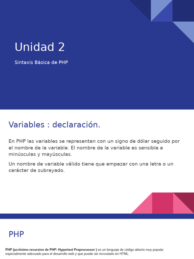 Unidad 2 PHP | PDF