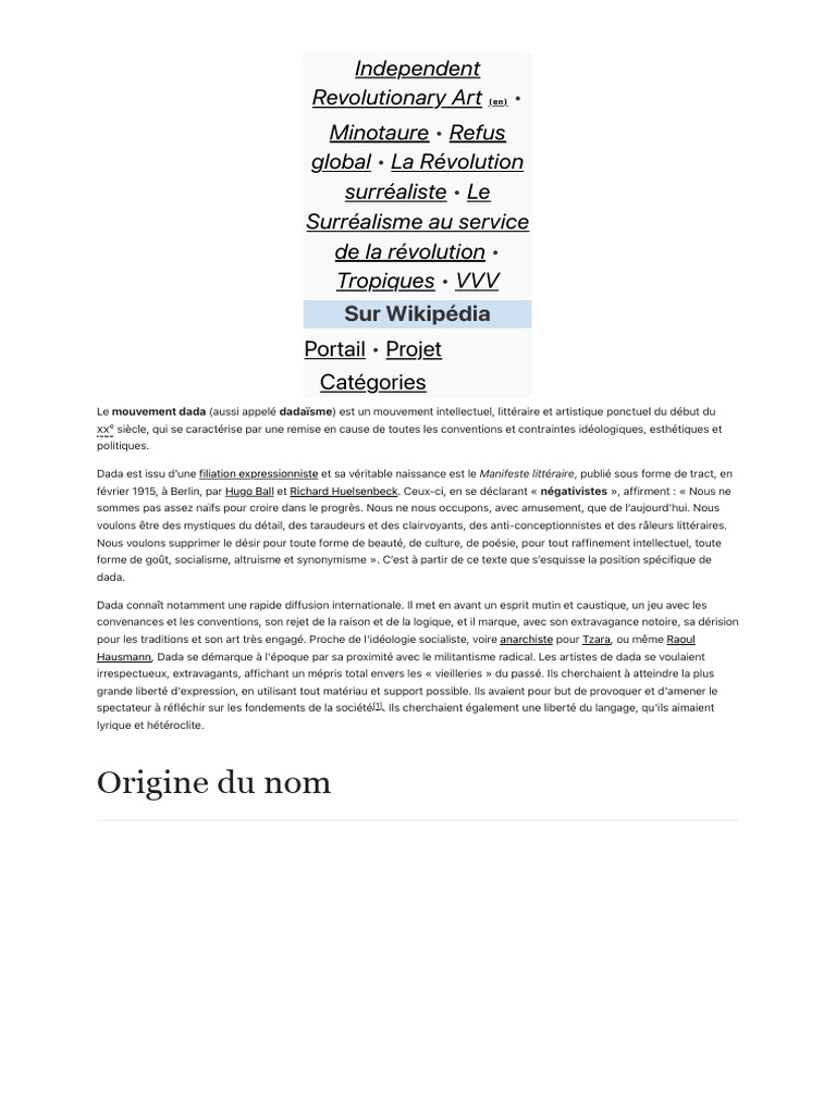 Dada - Wikipédia | PDF