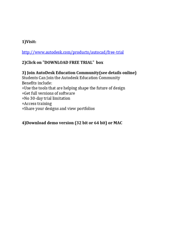 Auto Cad Trial Link | PDF
