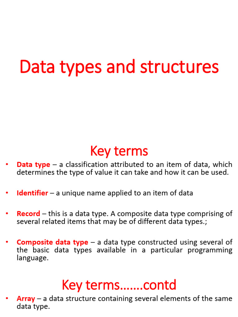 Data Types and Structures - Chapter 10 | PDF