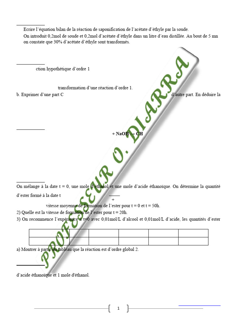 Cinetique Et Mecanisme | PDF