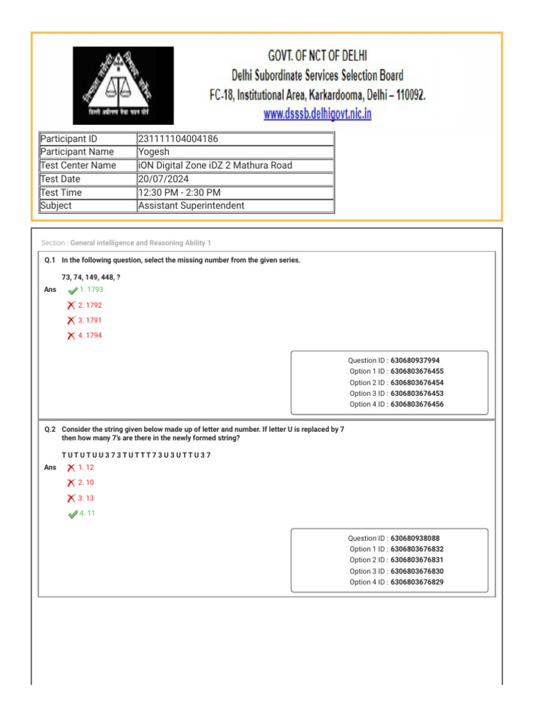 answer key assistant superintendent | PDF
