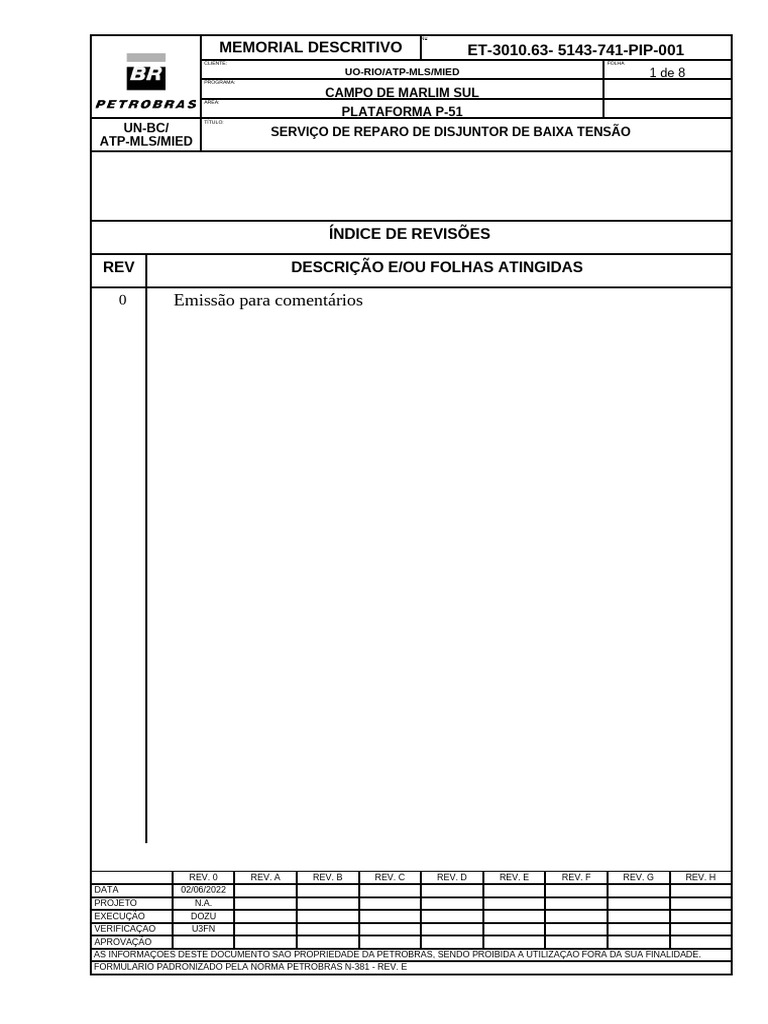Especificacao Dos Servicos - REV3 | PDF
