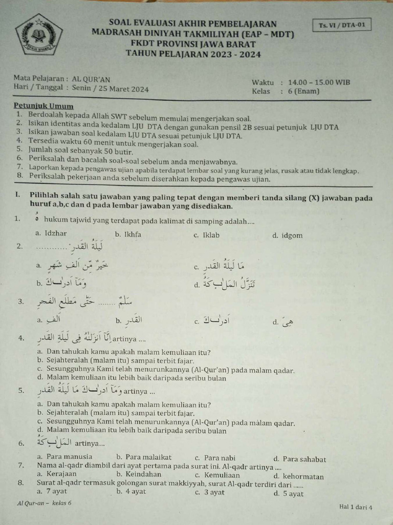 Soal Eap-Alquran | PDF