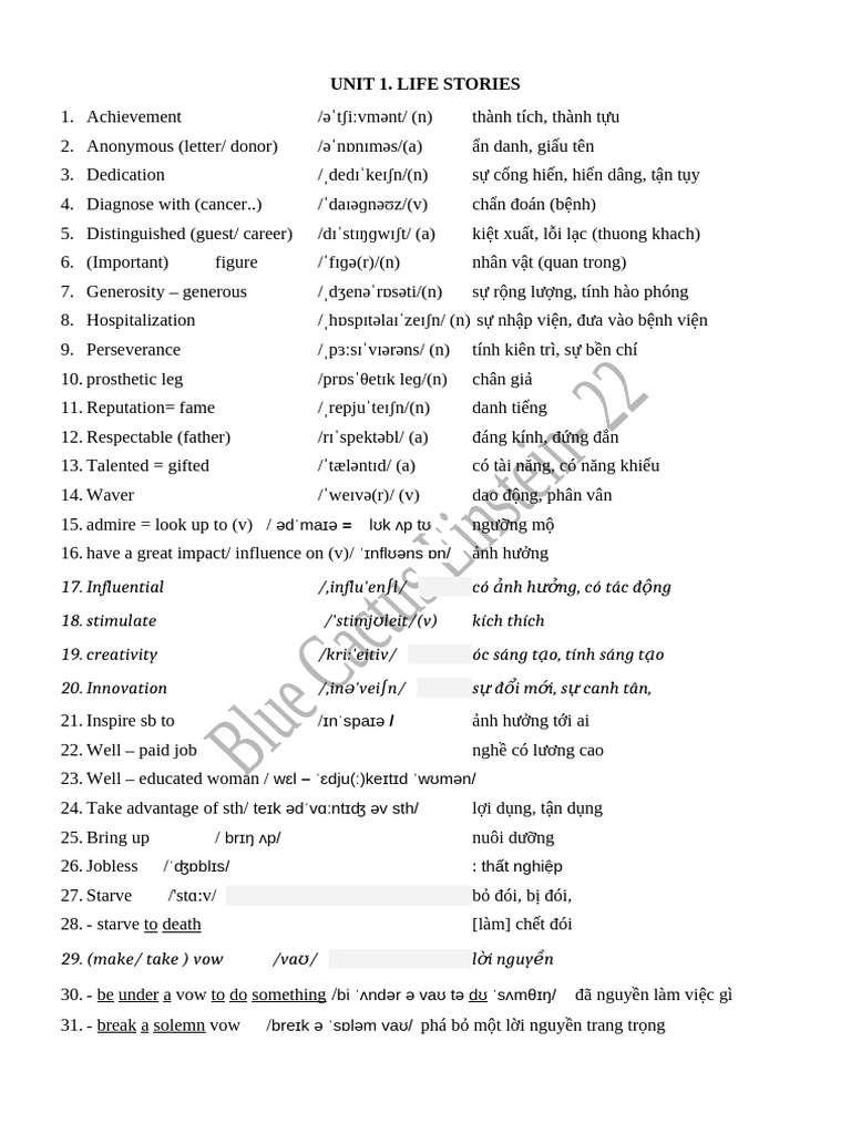 Unit 1. Life Stories 21 22 1 | PDF