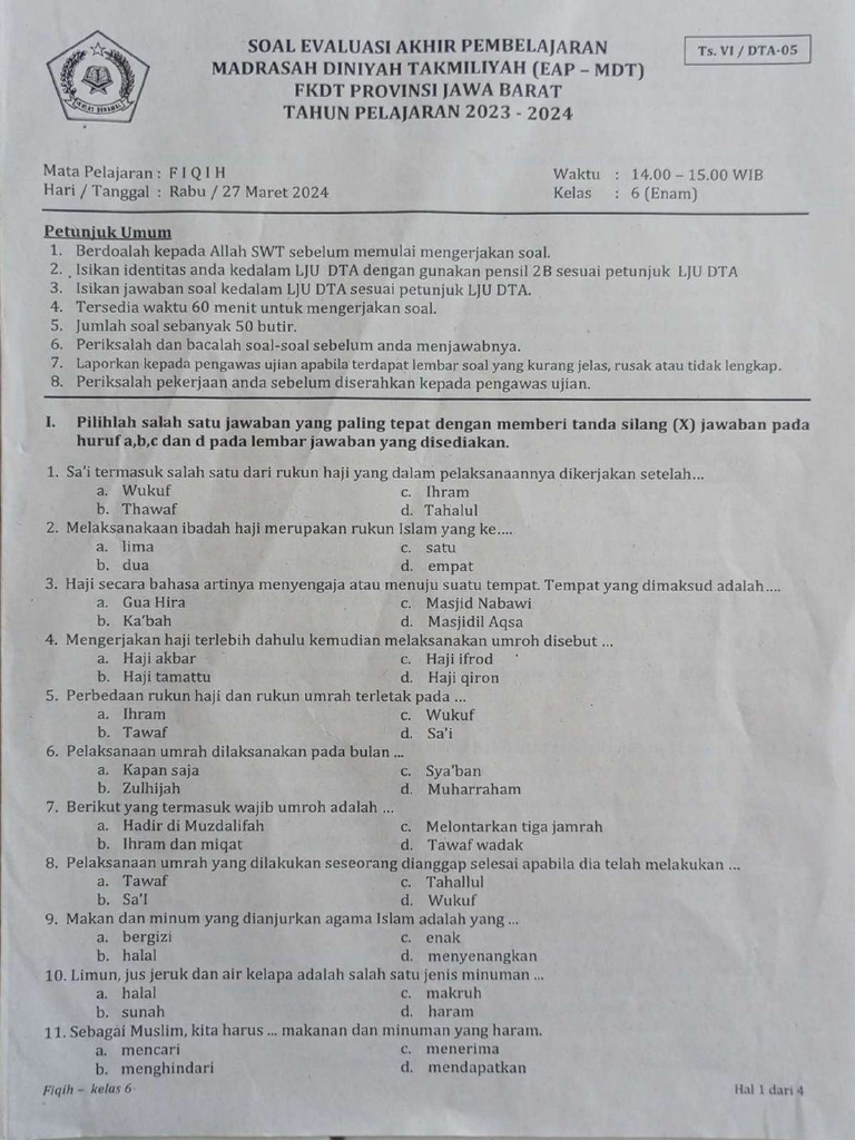 Soal Eap-Fiqih | PDF