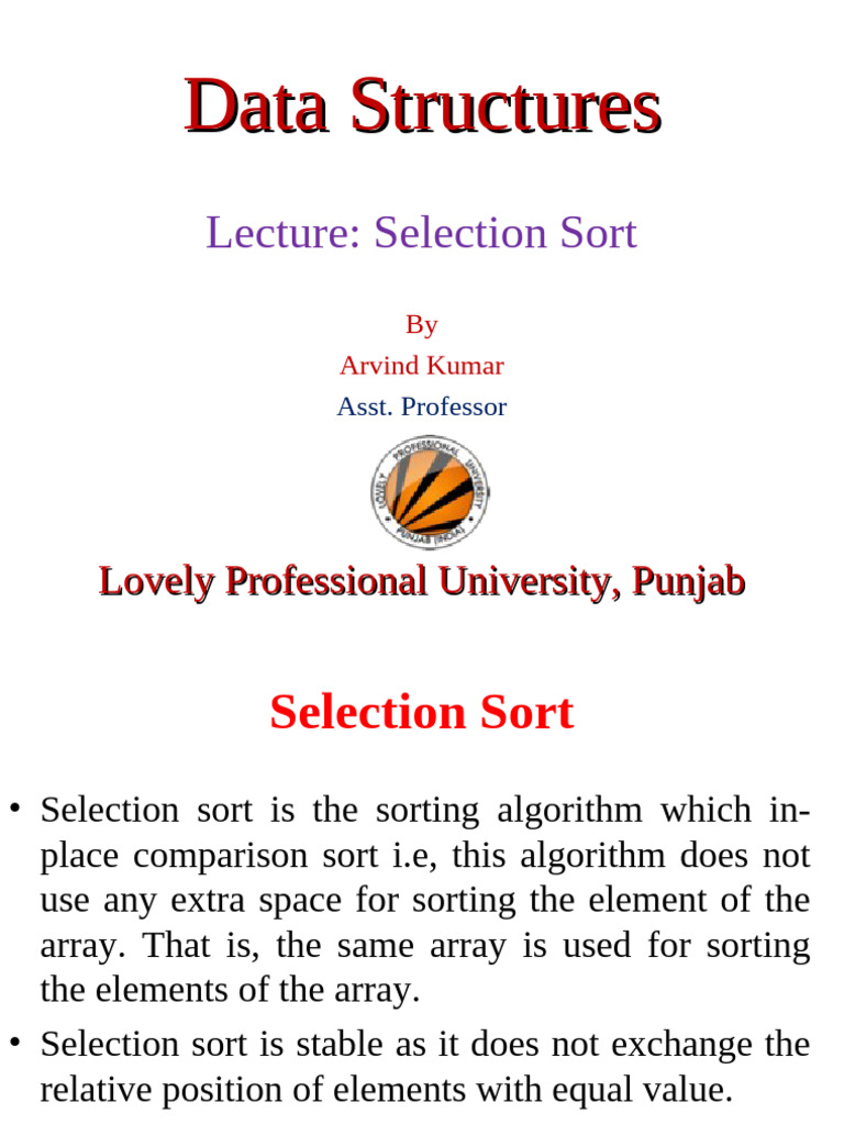 SelectionSort | PDF
