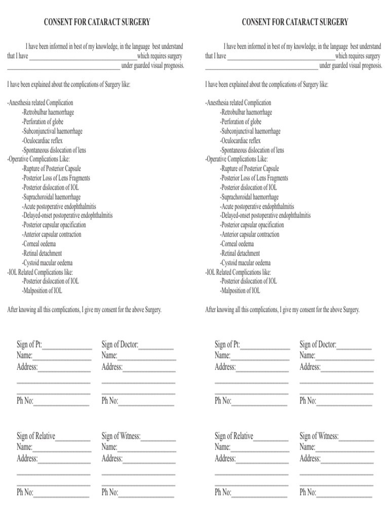 Cataract Consent1 | PDF