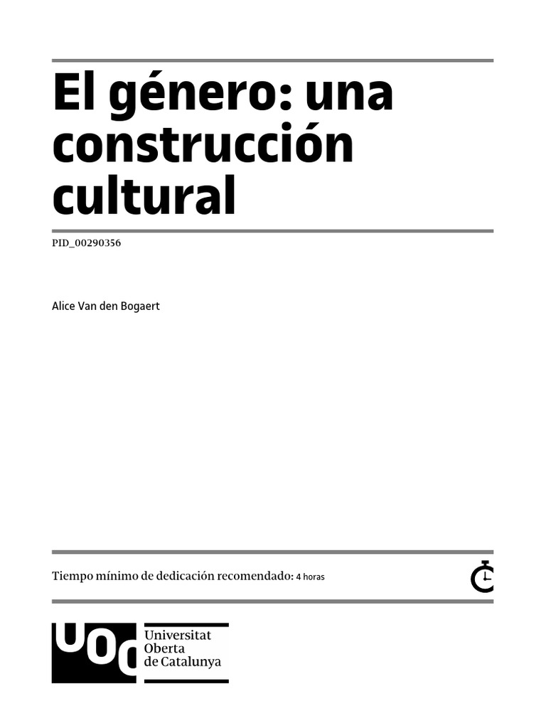 El Género Una Construcción Cultural Pdf