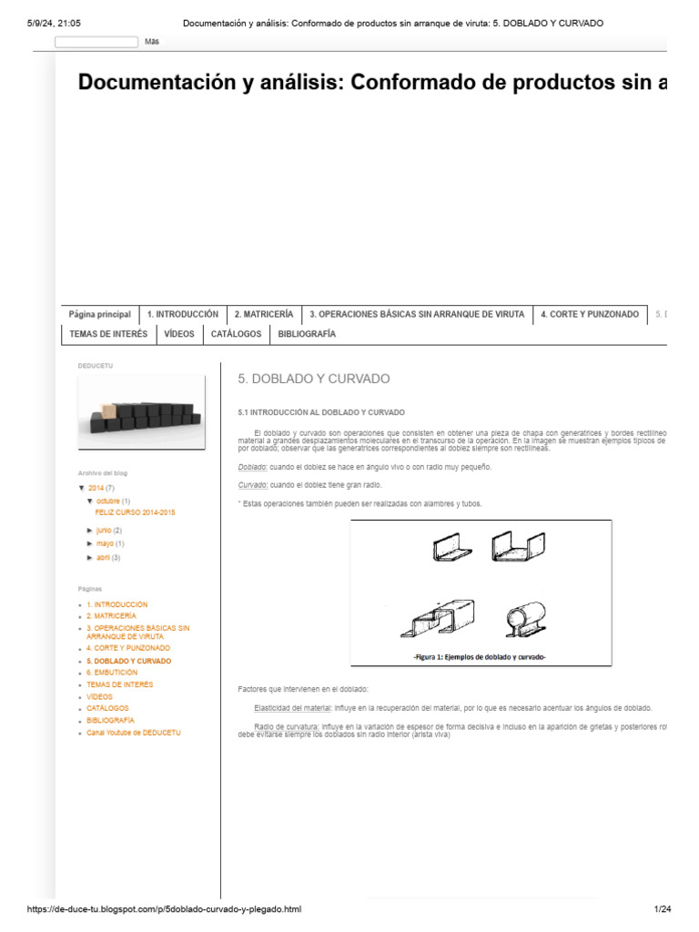 Documentación y Análisis - Conformado de Productos Sin Arranque de Viruta - 5. DOBLADO Y CURVADO ...