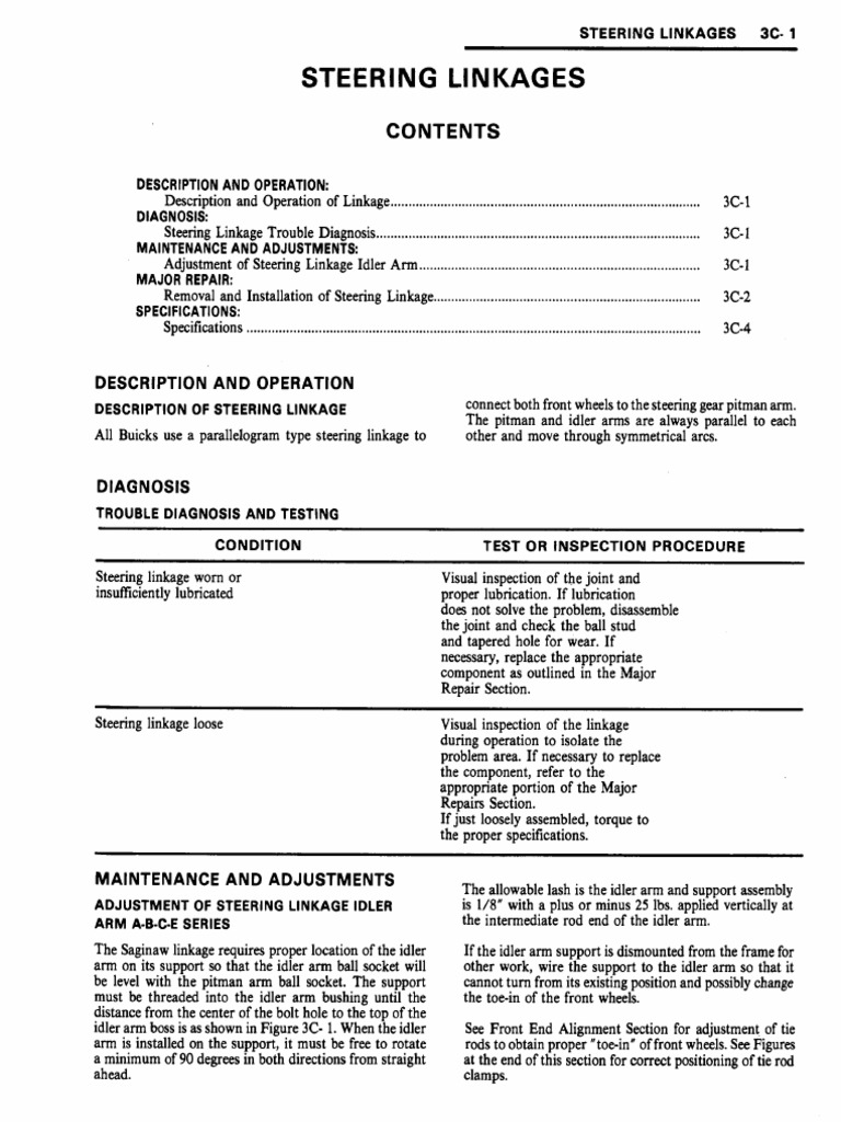 Steering Linkages: Description and Operation | PDF