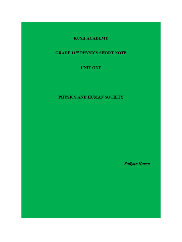 Phys Grade 11th UNIT 1 | PDF
