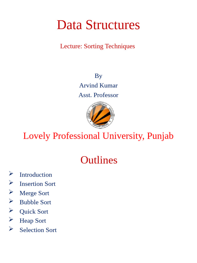 5. Sorting Techniques | PDF 5. Sorting Techniques | PDF