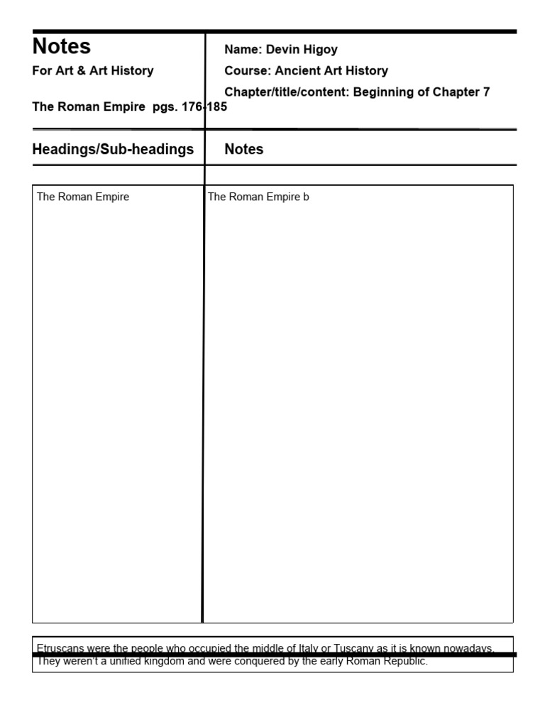 Beginning of Chapter 7 The Roman Empire | PDF