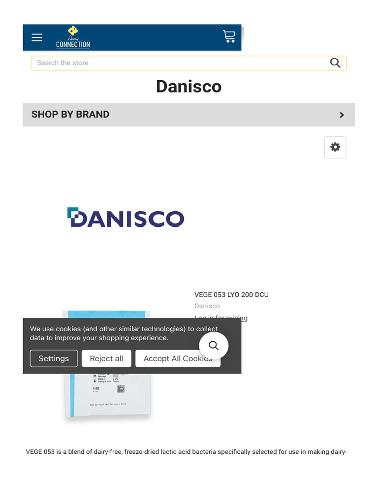 Danisco Products - Dairy Connection Inc | PDF
