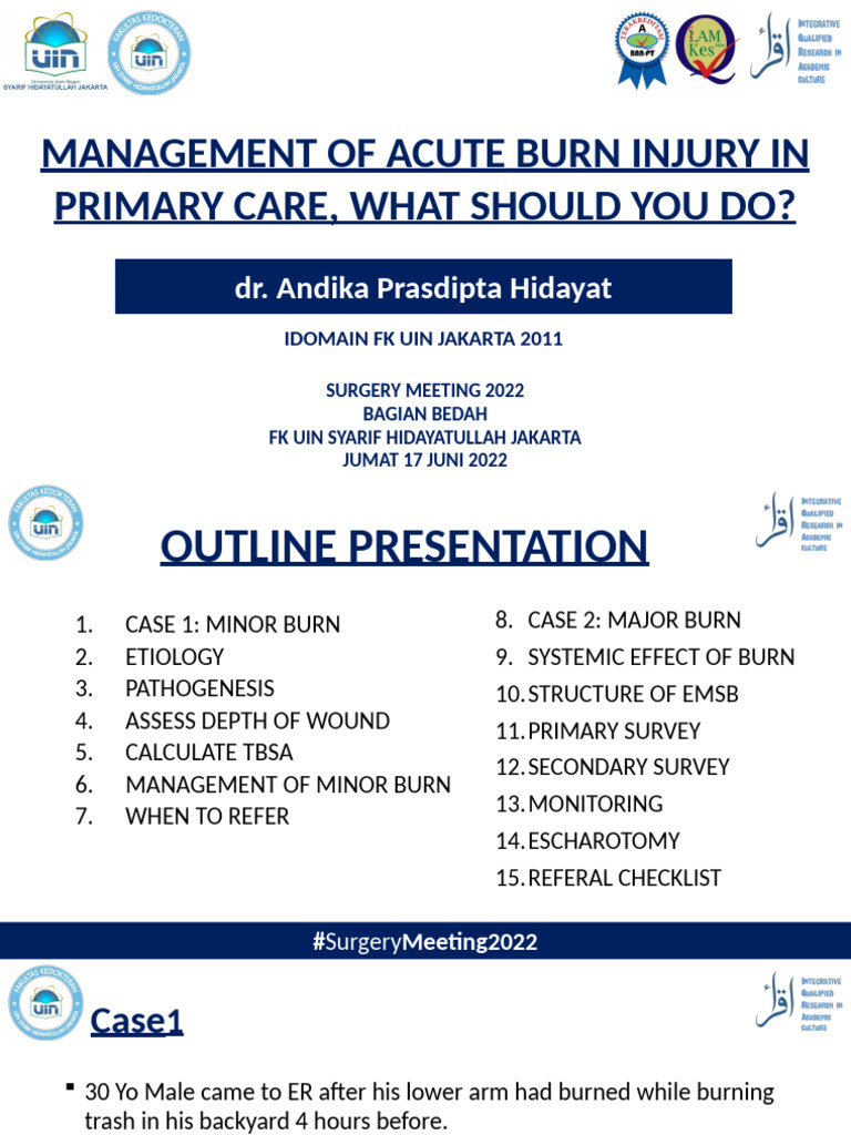 Management of Acute Burn Injury in Primary Care | PDF