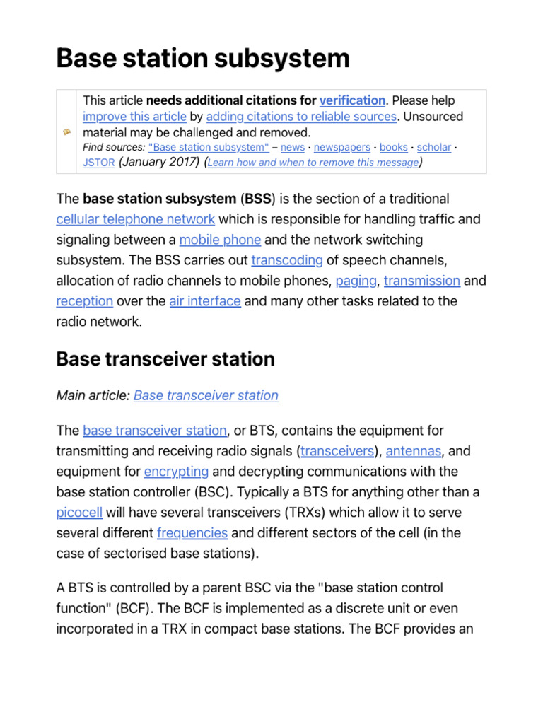 Base Station Subsystem | PDF