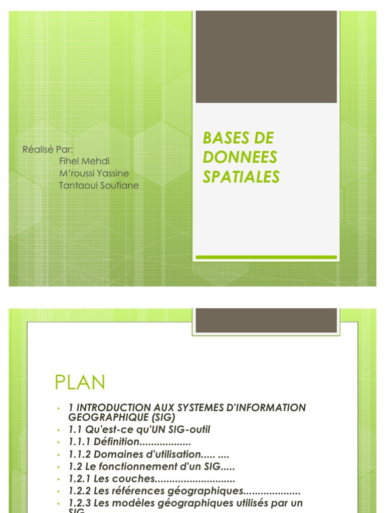 Base de Données Spatial | PDF | Système d'information géographique ...