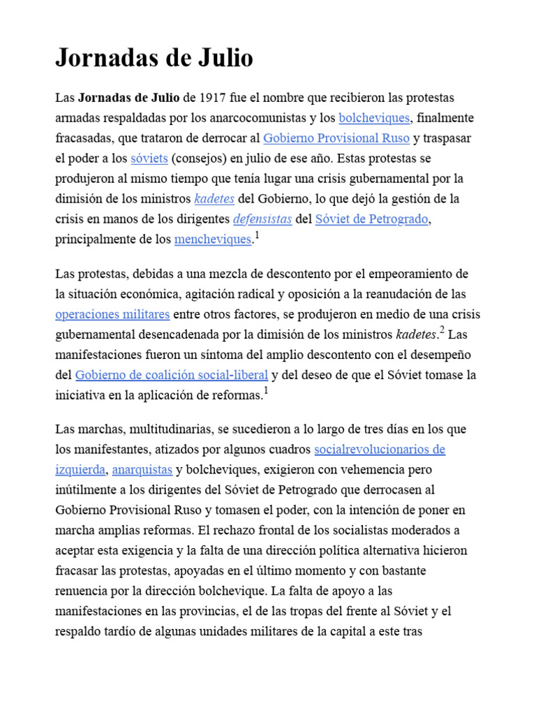 Jornadas de Julio | PDF