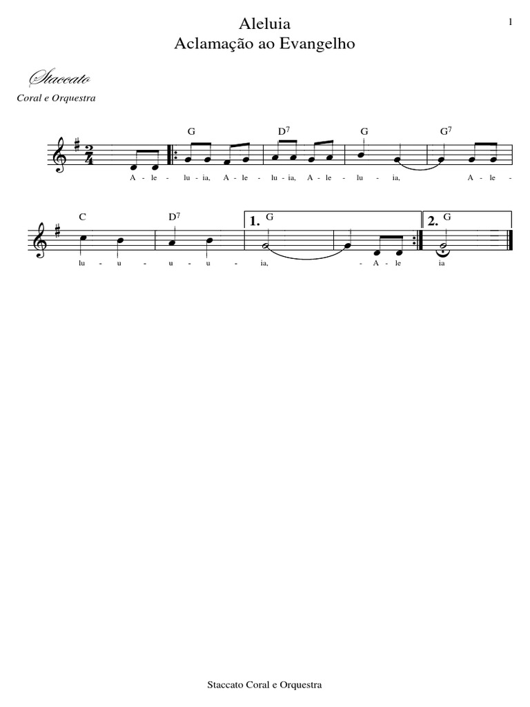 Aleluia - Solo, Letra e Cifra | PDF