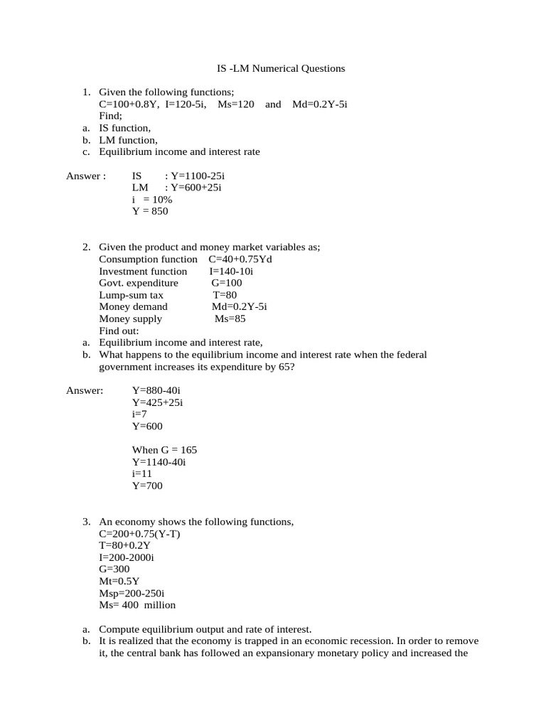 4.is-LM Numericals | PDF