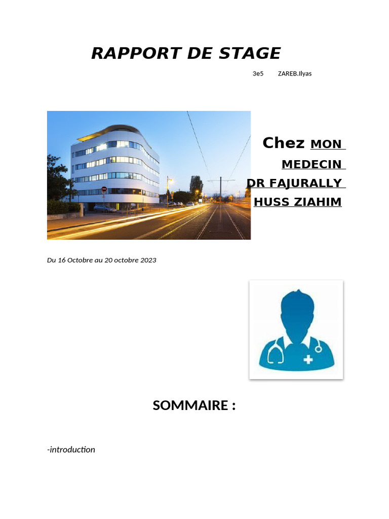 ZAREB Raport de Stage | PDF
