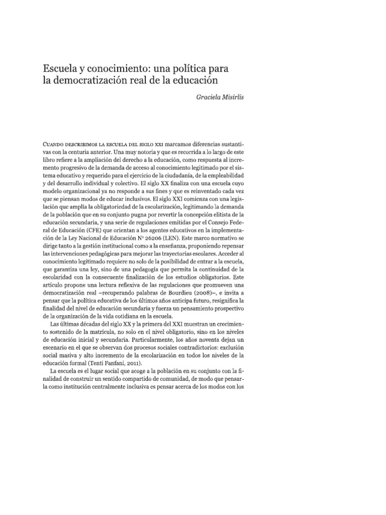 Misirlis Escuela y Conocimiento | PDF