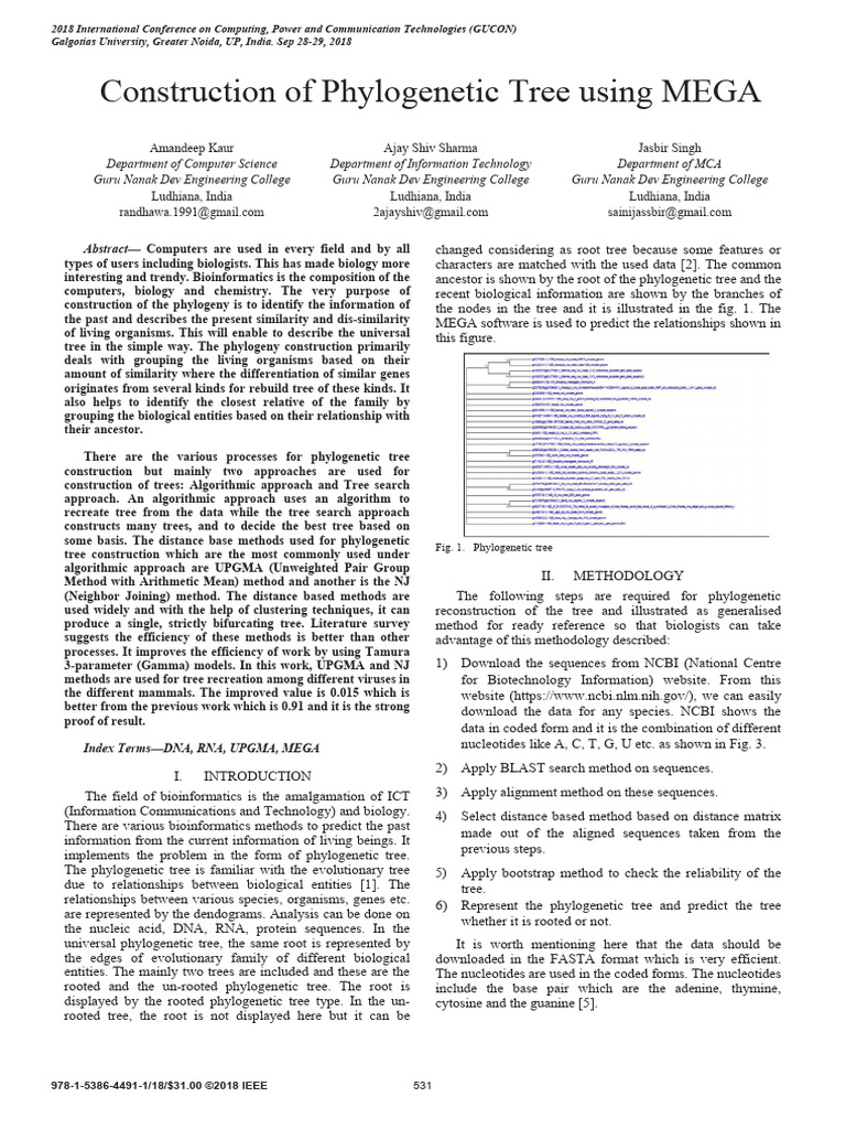 Construction_of_Phylogenetic_Tree_using_MEGA (1) | PDF