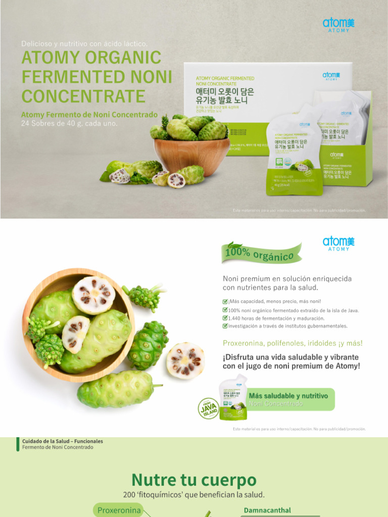 Atomy Fermento de Noni Orgánico Sachet | PDF