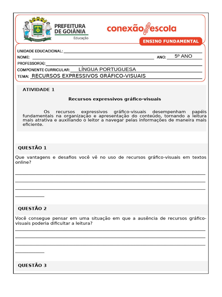 5 - Atividade - RECURSOS EXPRESSIVOS GRÁFICO-VISUAIS | PDF
