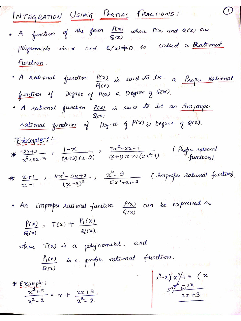 PARTIAL FRACTION NOTES | PDF