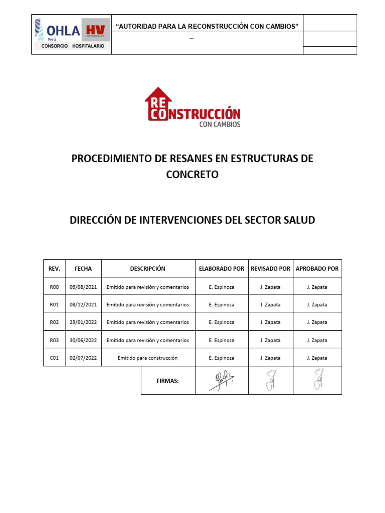 5 - Co-Pe-1p402-Qa-Pr-005 Procedimiento de Resane en Estructuras de ...