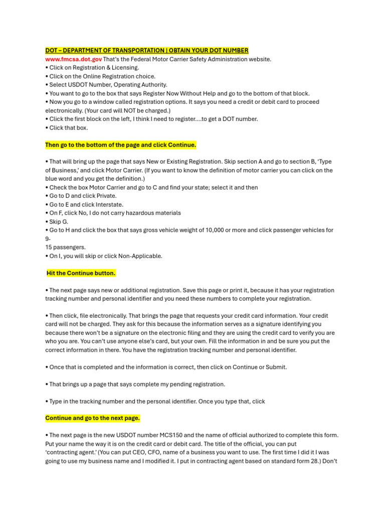 How To Obtain Dot Number Step by Step | PDF