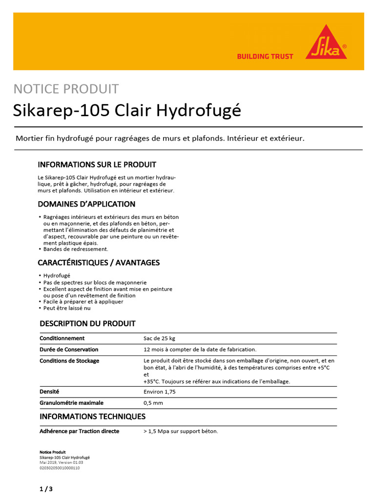 Sikarep 105 Clear Water Repellent 648546 | PDF
